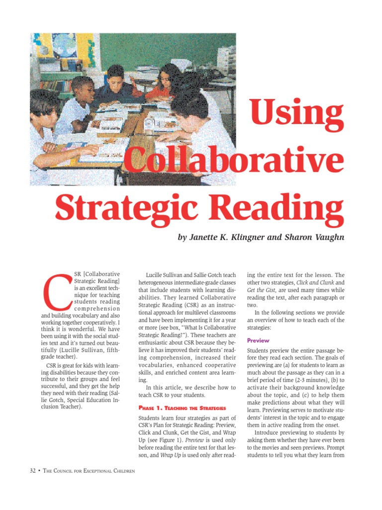 Collaborative Reading PDF | PDF | Reading Comprehension | Reading (Process)