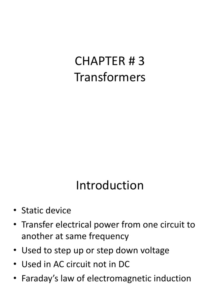 Chapter # 3 Transformers | PDF | Transformer | Inductor