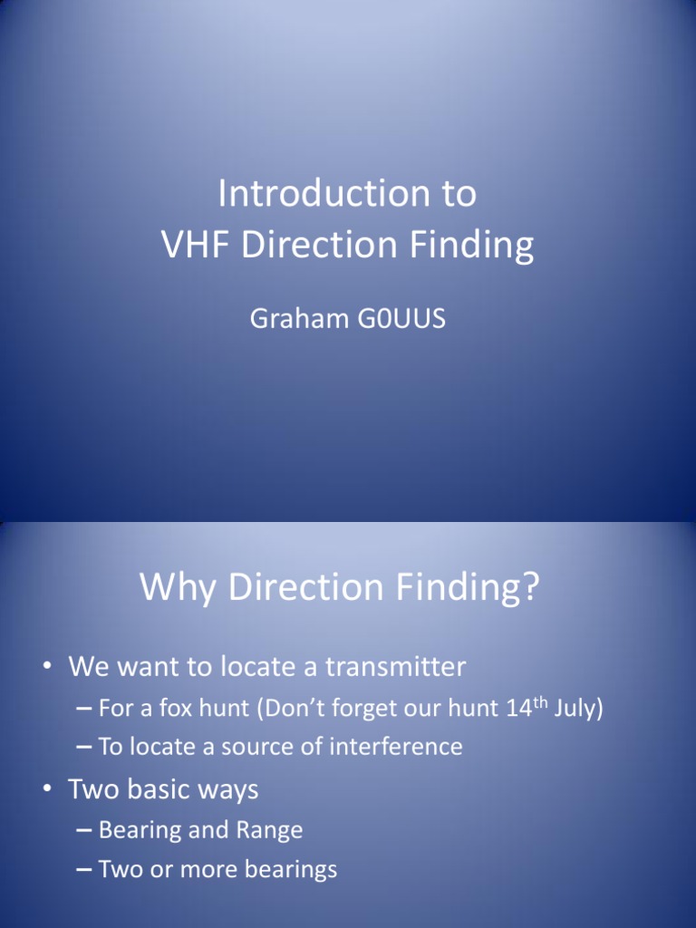 Introduction To VHF Direction Finding: Graham G0UUS | PDF | Antenna ...