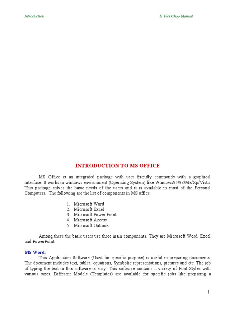 Itws Manual | PDF | Computer Data Storage | Random Access Memory