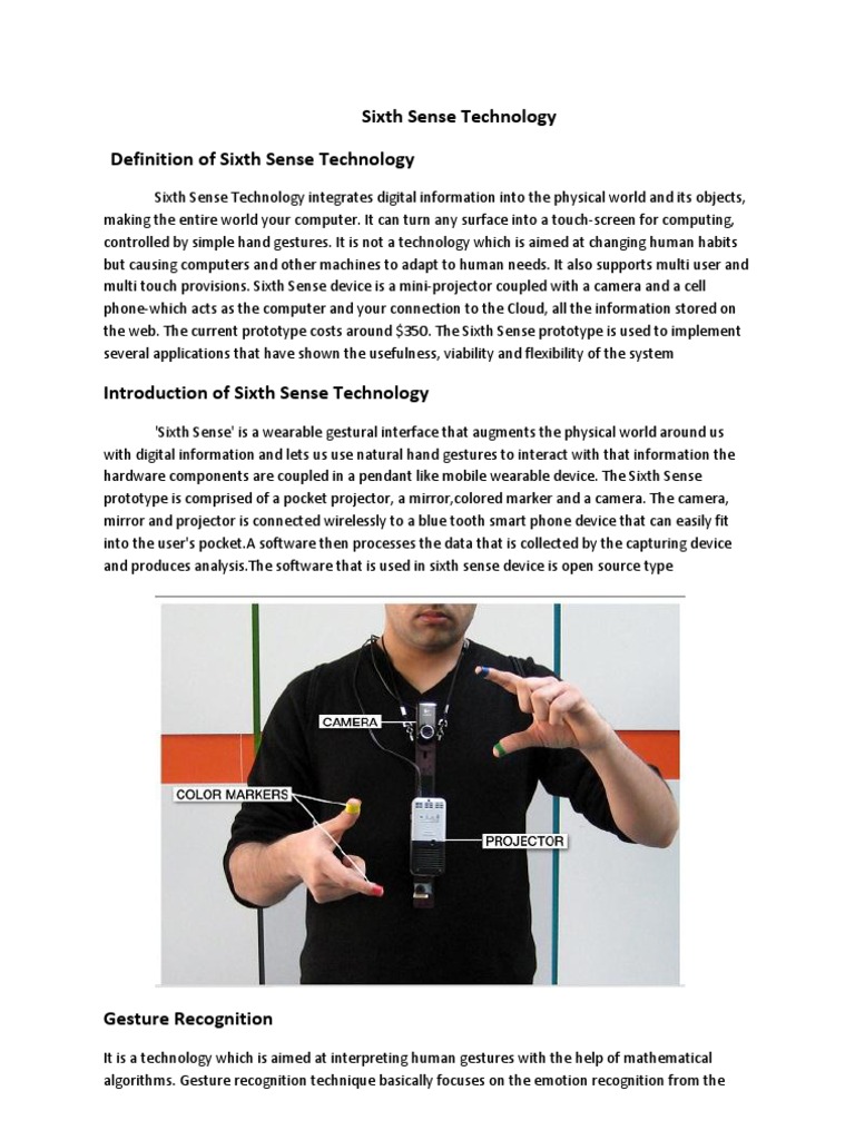 Sixth Sense Technology | PDF | Graphical User Interfaces | Human ...