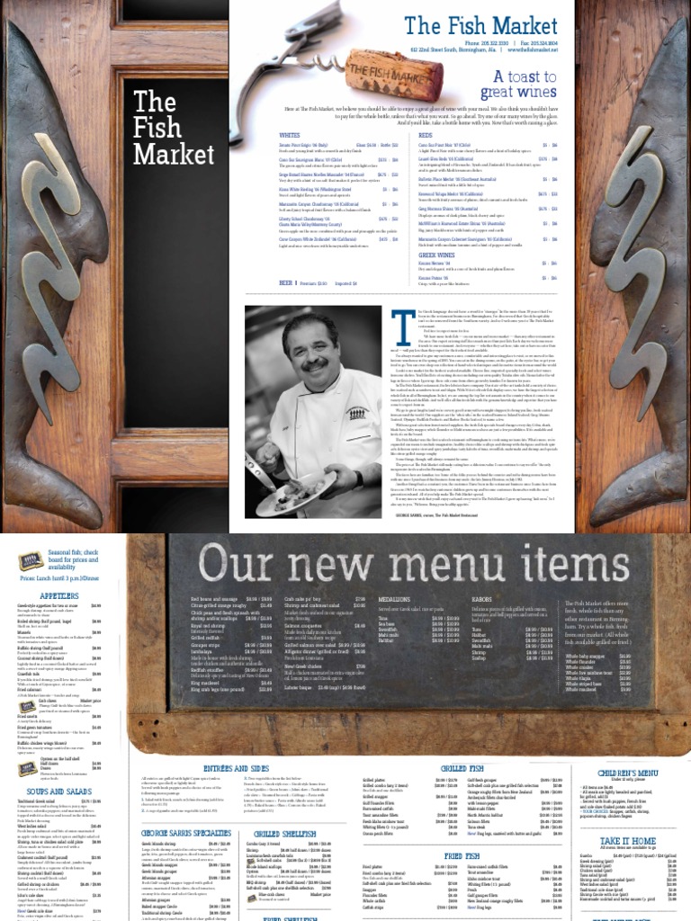 The Fish Market Downtown Menu | PDF | Louisiana Creole Cuisine | Salad