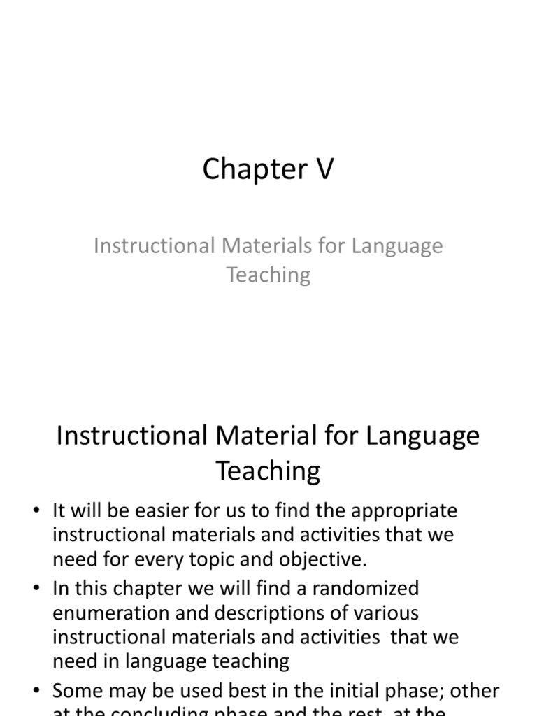 Language Teaching Materials Guide | PDF | Narrative | Language Education