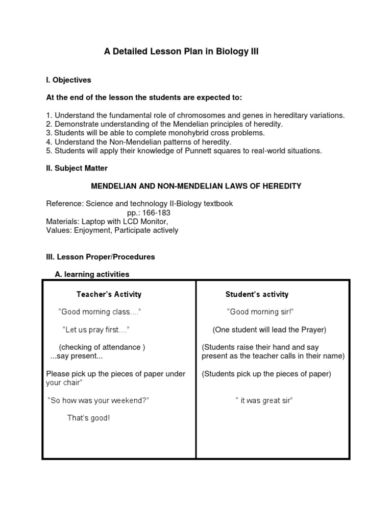 Genetics Lesson Plan | Dominance (Genetics) | Allele