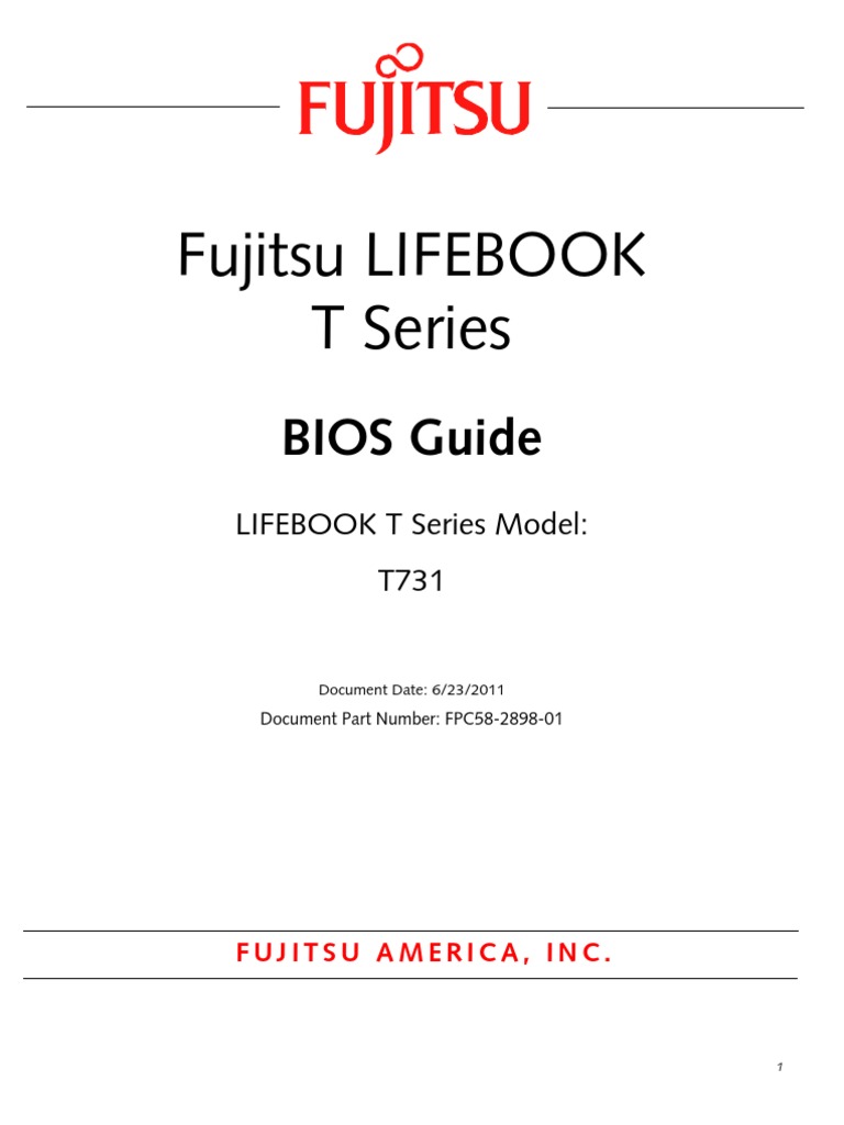 Fujitsu T731 BIOS Setup Guide | PDF | Bios | Booting