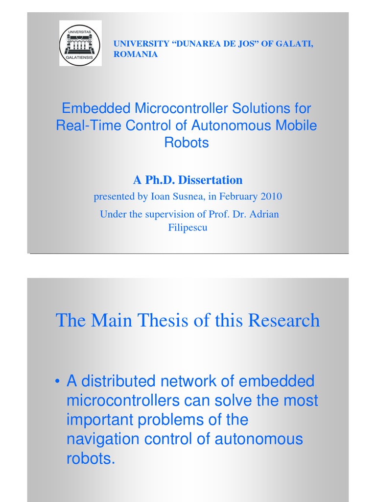 Thesis Abstract Susnea | PDF | Robotics | Embedded System