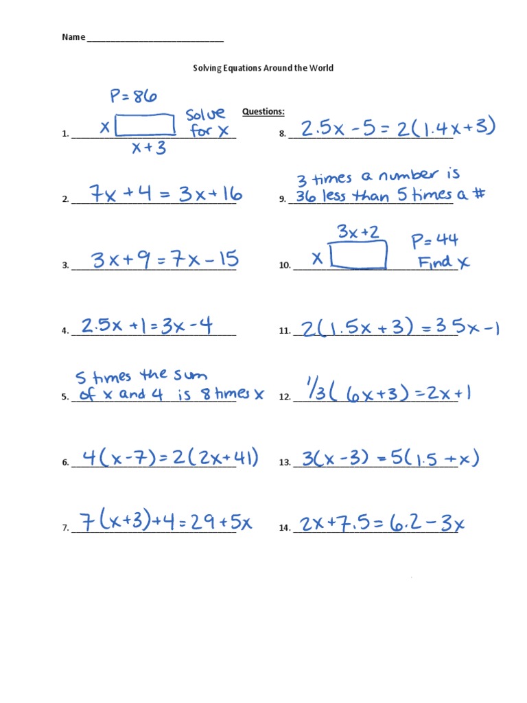 Algebra 1: Solving Equations Guide | PDF