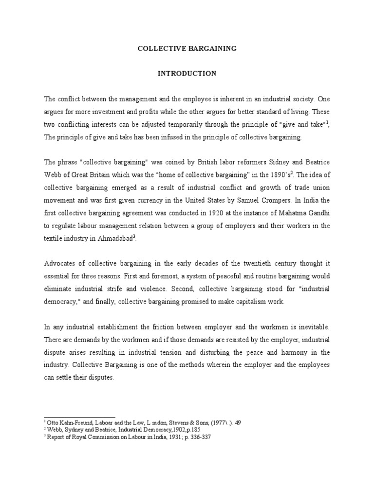 Project Collective Bargaining | PDF