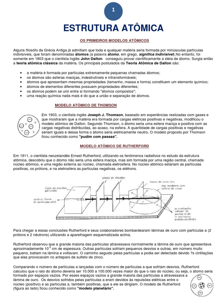 Atomistica Resumo e Exercicios Com Gabarito | PDF