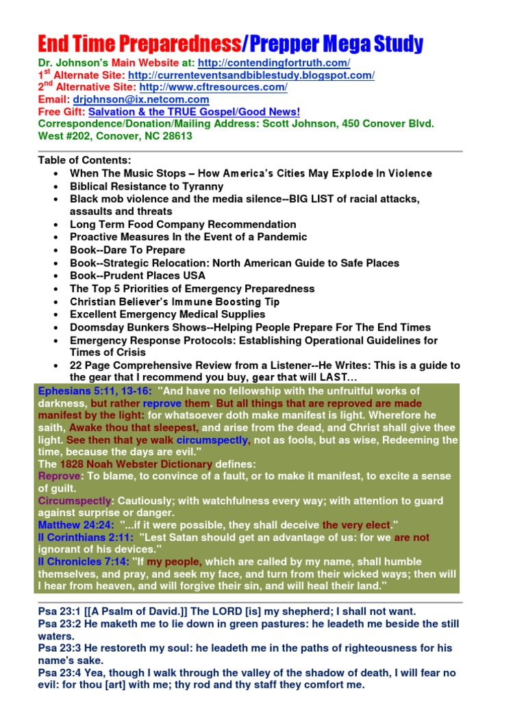 End Time Preparedness Prepper Mega Study1 | PDF | Supplemental ...