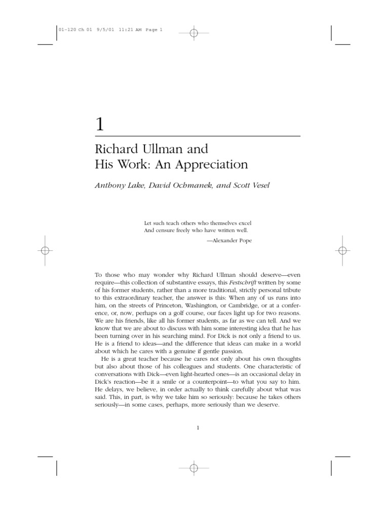 Richard Ullman: A Tribute to His Legacy | PDF | Mikhail Gorbachev | Contras