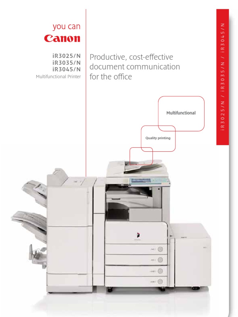 Canon Ir 3025 3035 3045 N Photocopier Brochure | PDF | Printer (Computing) | Photocopier