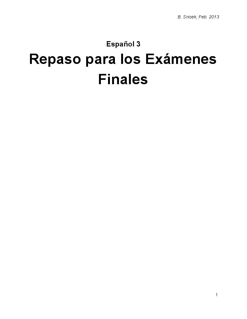 Spanish 3 Final Exam Review Guide | PDF | Rules | Grammar