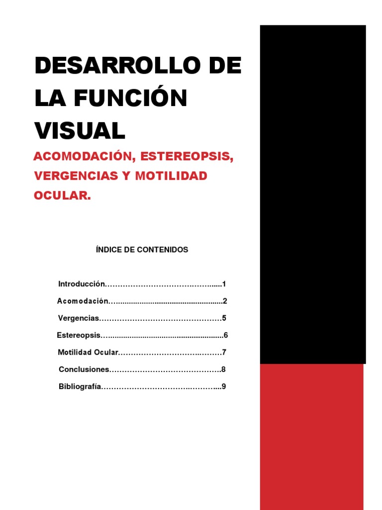 Desarrollo de La Función Visual | PDF | Percepción visual | Visión