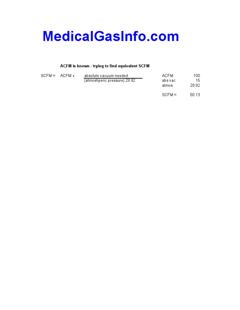 Acfm To SCFM | PDF | Units Of Measurement | Pressure