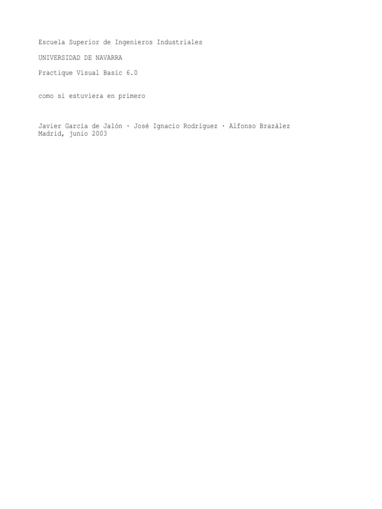 PracticasVisualBasic60 PDF | PDF | Básico | Programa de computadora