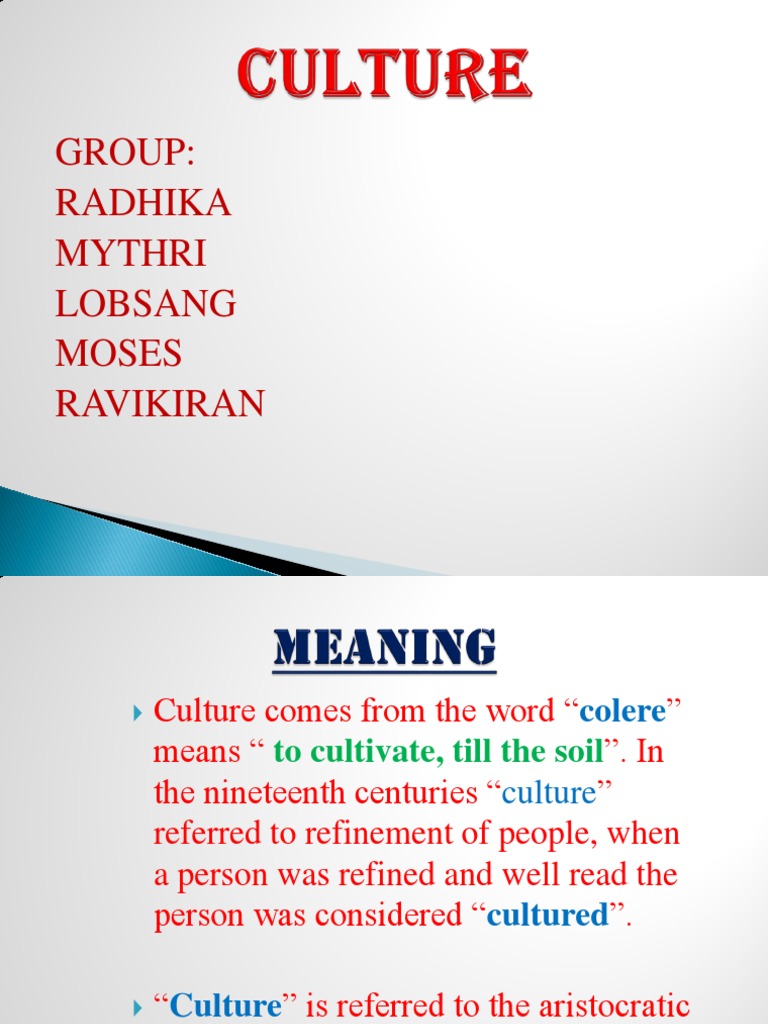 Culture Presentation | PDF | Behavioural Sciences | Cognition