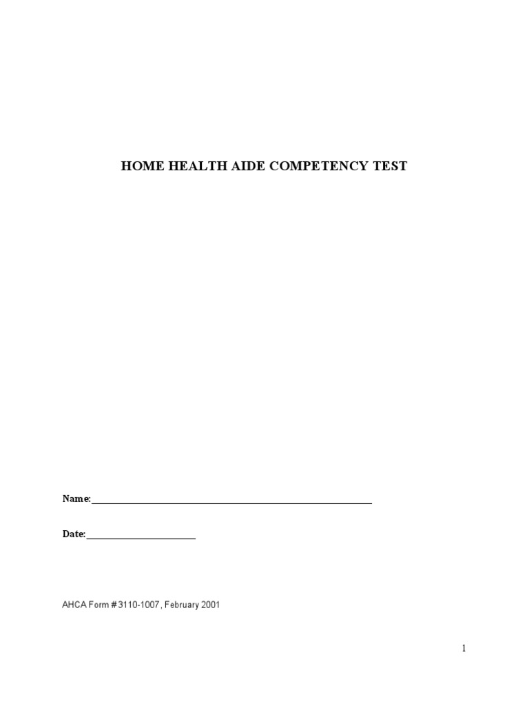 Competency Test 1 | PDF | Home Care | Oral Hygiene