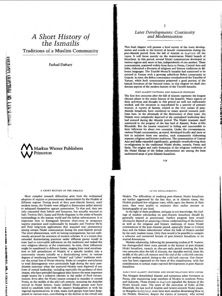 A Short History of The Ismailis | PDF | Isma'ilism | Shia Islam