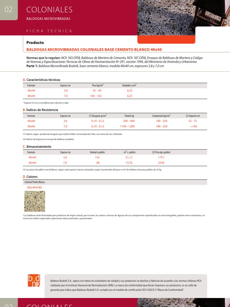 Baldosas Colonial Cemento Blanco | PDF | Loseta | Cemento