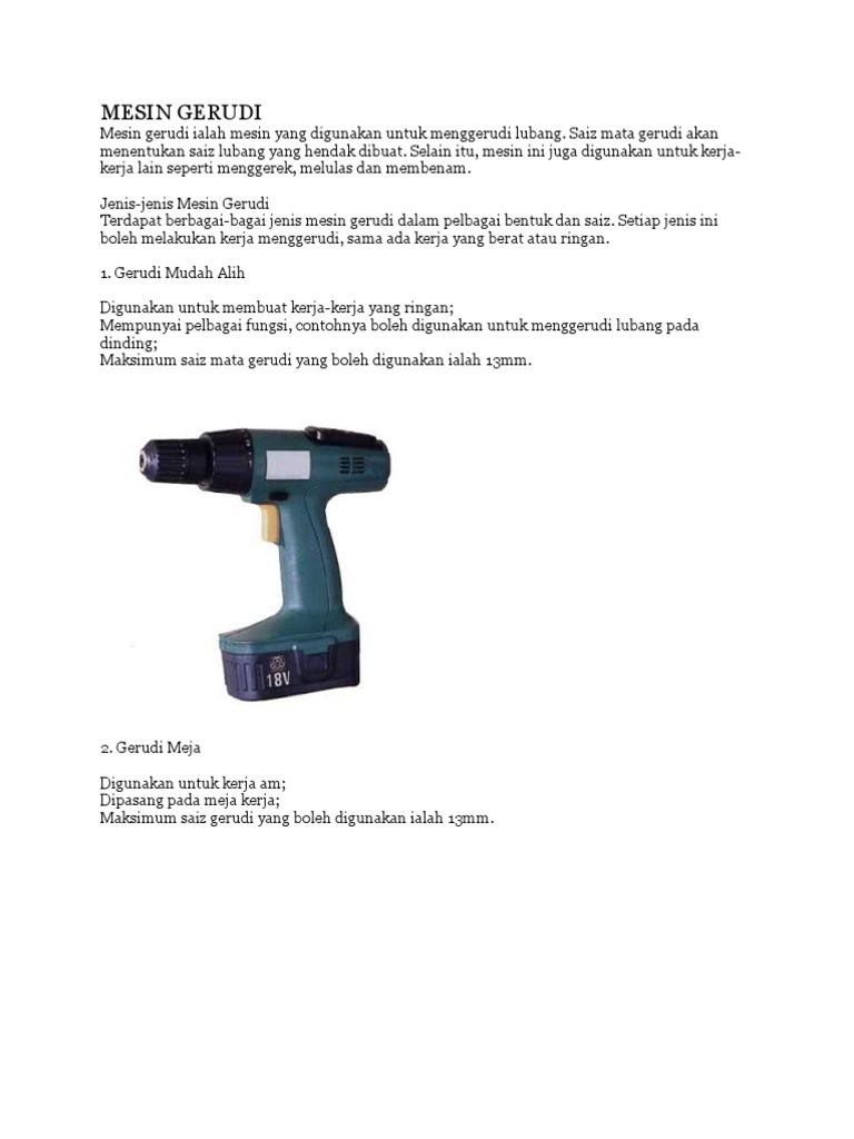 Mesin Gerudi | PDF