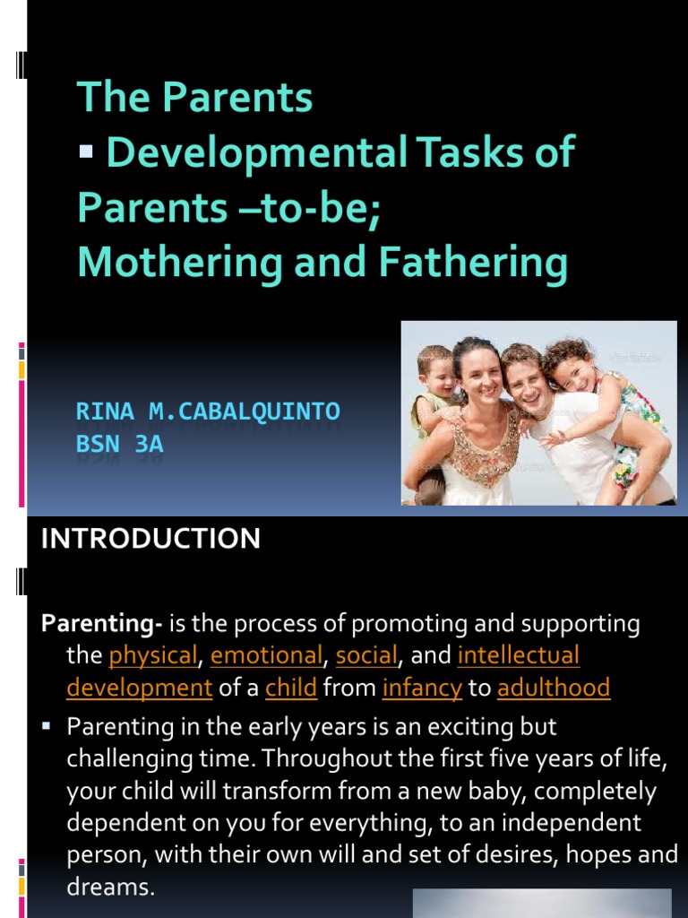 Developmental Task of Parents To Be | PDF | Parenting | Relationships