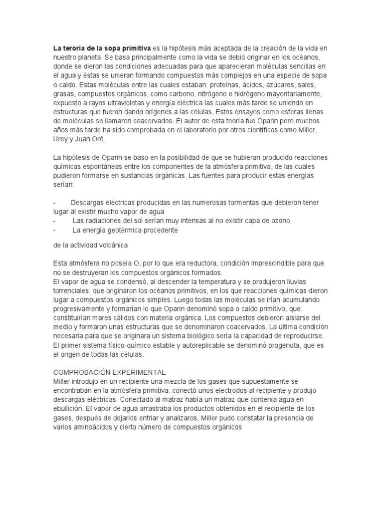 Sopa Primitiva | Tierra | Agua