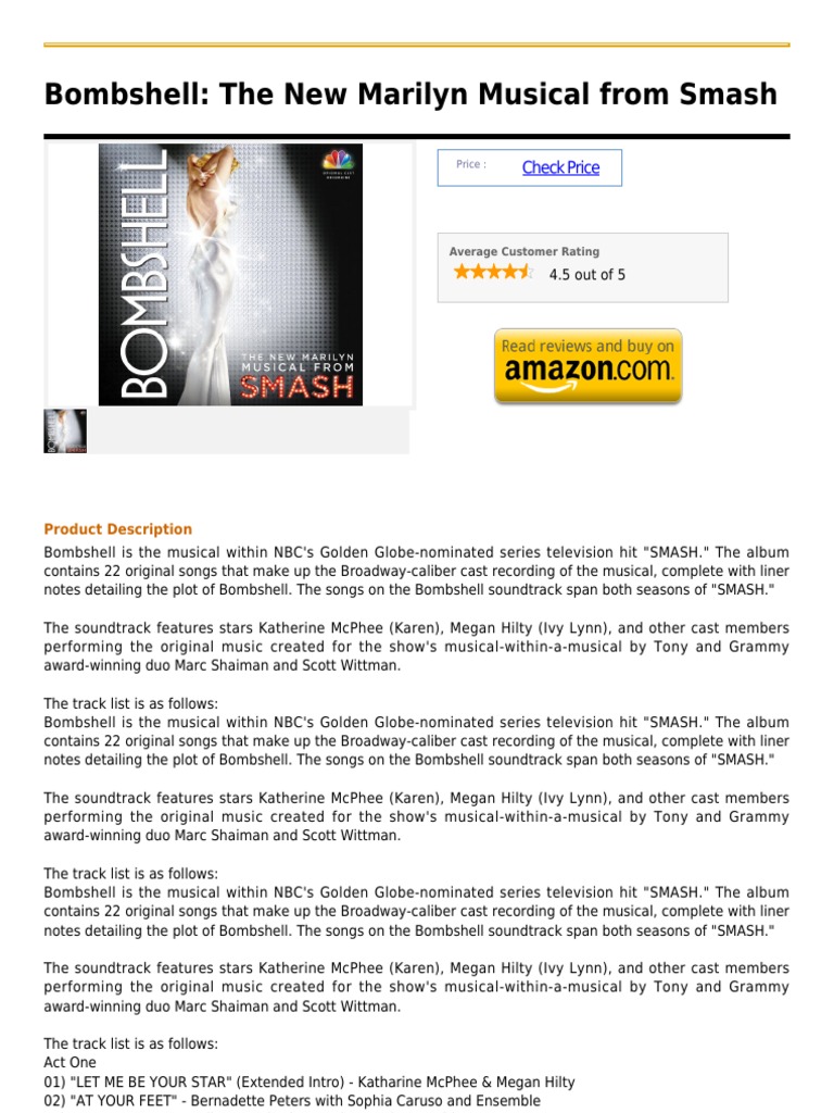 Bombshell The New Marilyn Musical From Smash | PDF | American ...