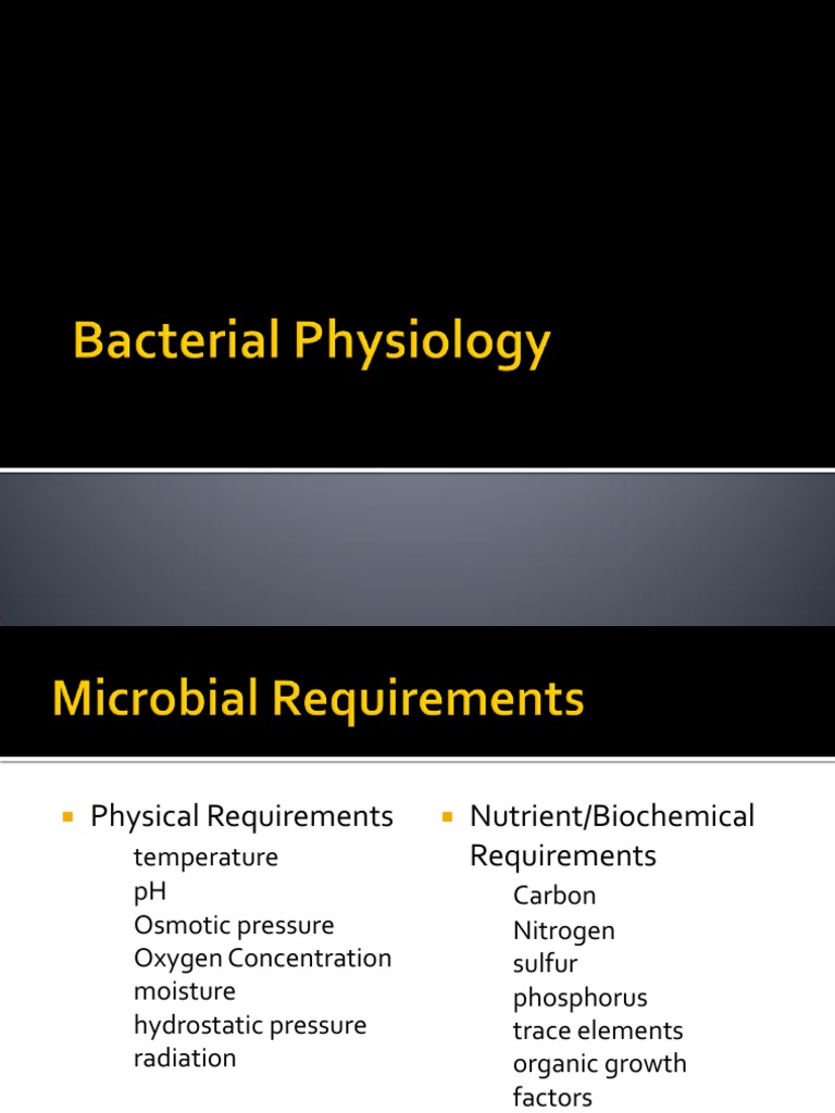 Bacterial Physiology Pdf