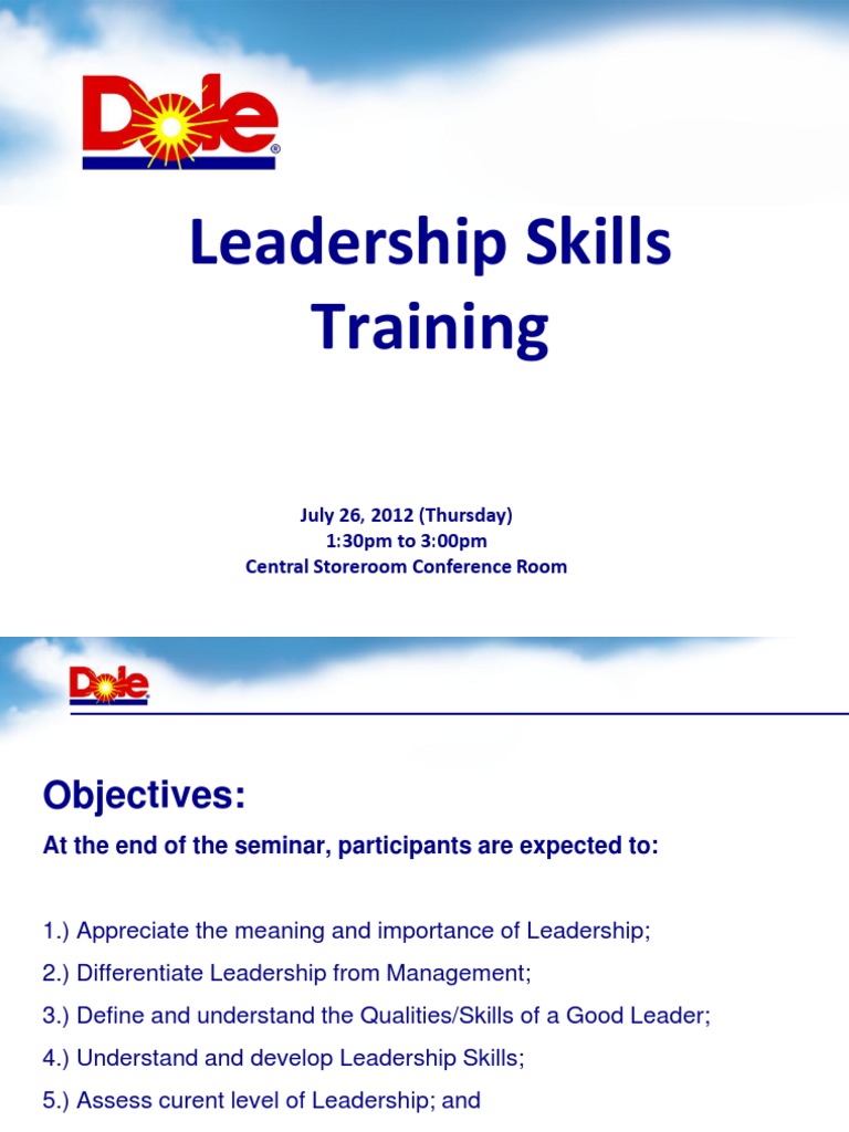 Leadership Skills Training | PDF | Goal | Leadership