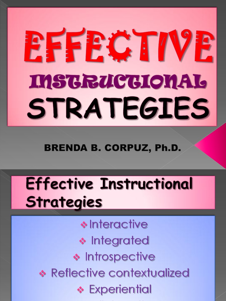 Effective Instructional Strategies PDF Educational Assessment
