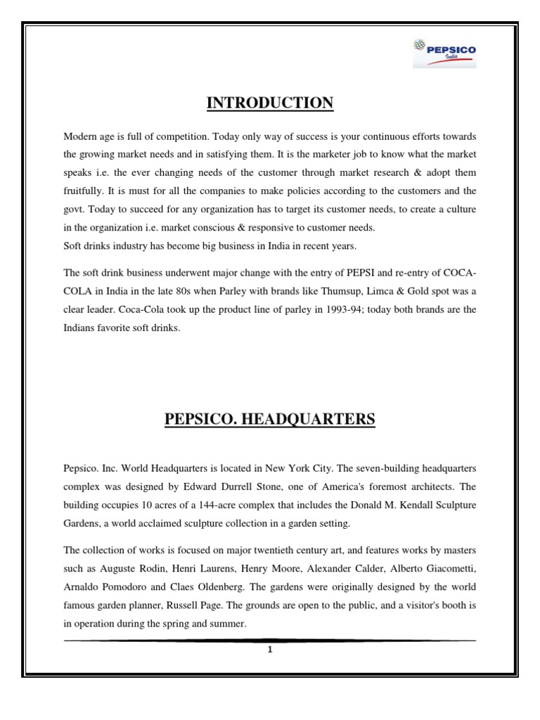 Final Project Report of Pepsico | PDF | Pepsi Co | Agriculture