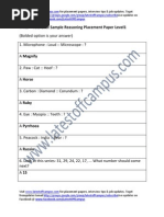 Infinite Computer Solutions Sample Reasoning Placement Paper Level1 | PDF | Nature