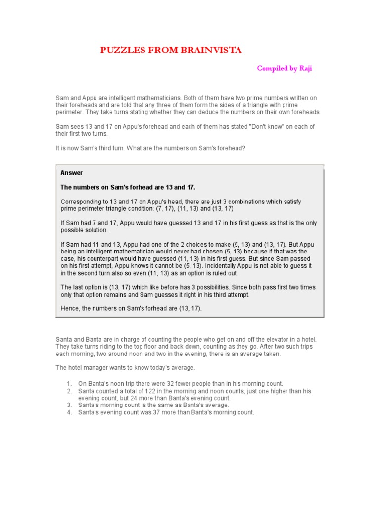 Puzzles | PDF | Rupee | Cartesian Coordinate System