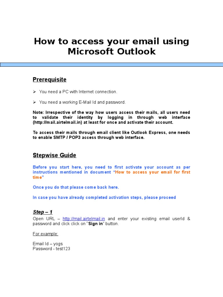 Configure Airtel Email in Outlook | PDF | Email | Transport Layer Security