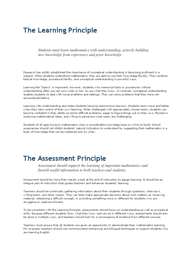 The Learning Principle PRINT | PDF | Mathematical Proof | Teaching ...