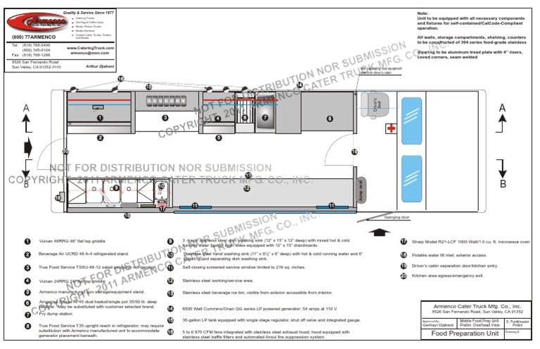 Armen Co Gourmet Food Truck Sample | PDF | Truck | Sink