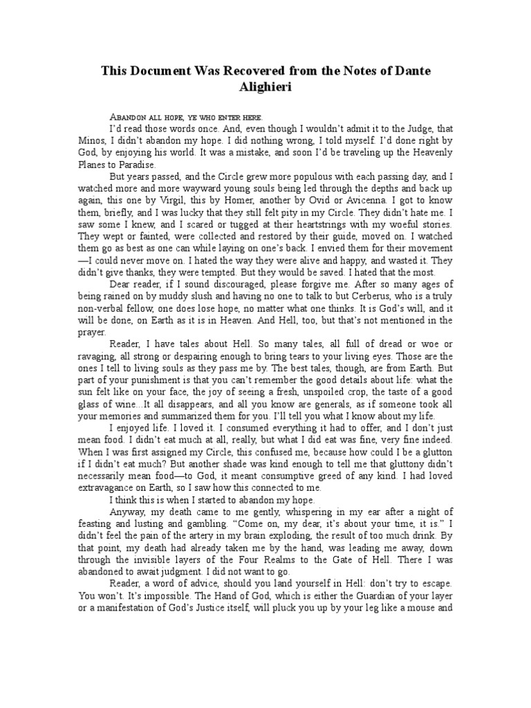 RAFT (Circle 3) | PDF | Hell | Heaven