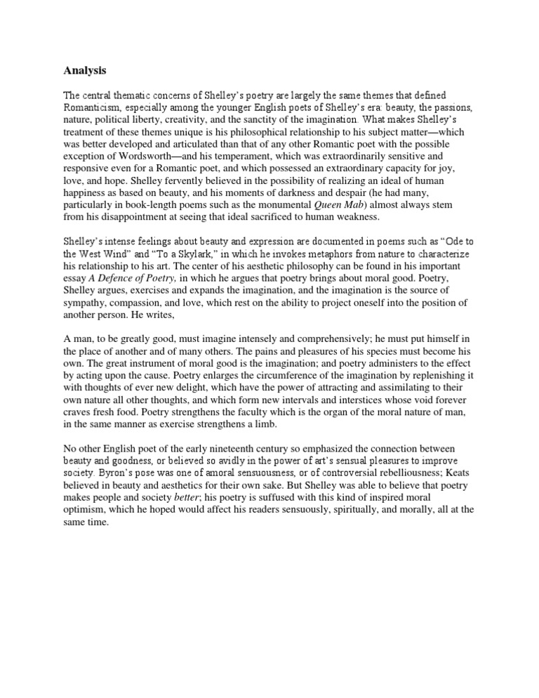 Understanding Shelley's Poetry | PDF | Romanticism | Percy Bysshe Shelley