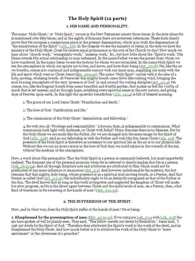 The Holy Spirit | PDF | Baptism | Anointing