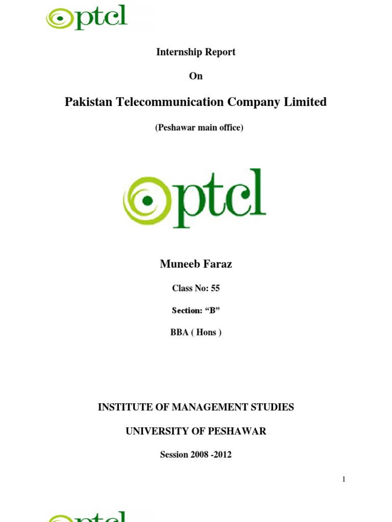 PTCL Internship Report | Download Free PDF | Telecommunications | Business