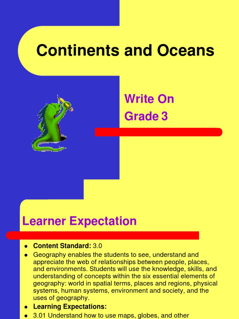 Continents and Oceans for Grade 3 | PDF