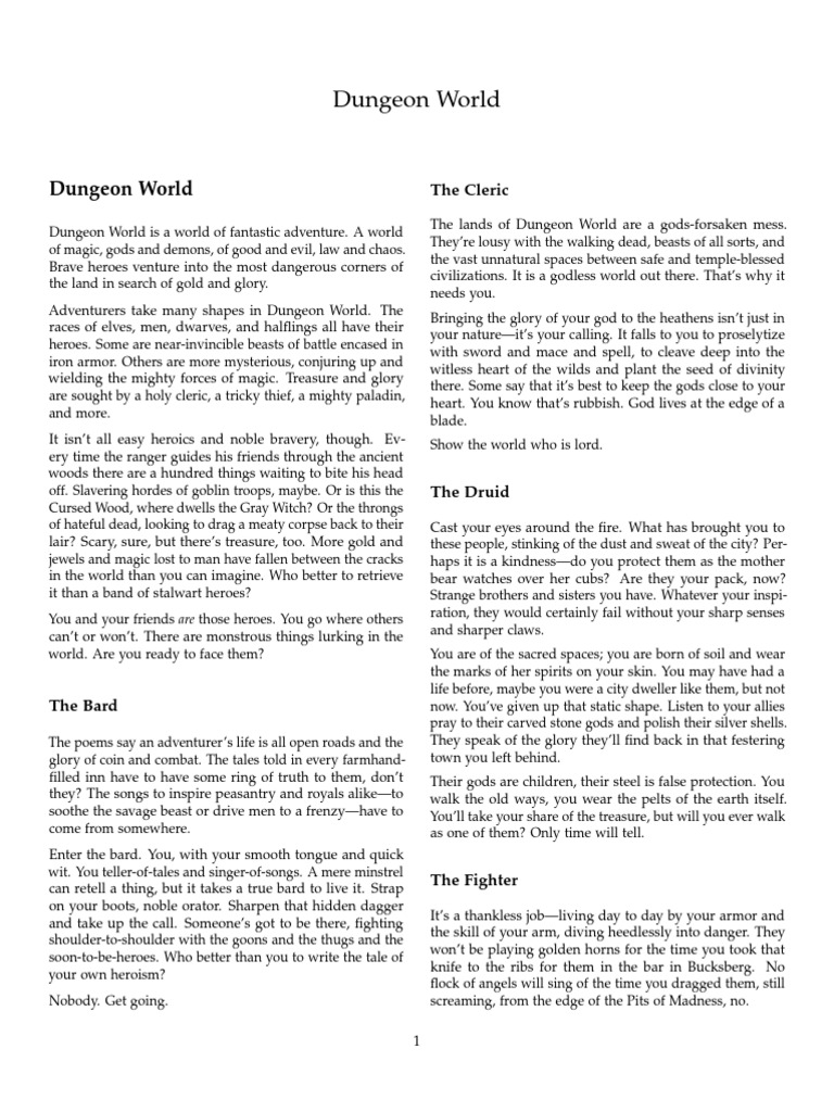 Dungeon World | PDF | Religion And Belief | Leisure