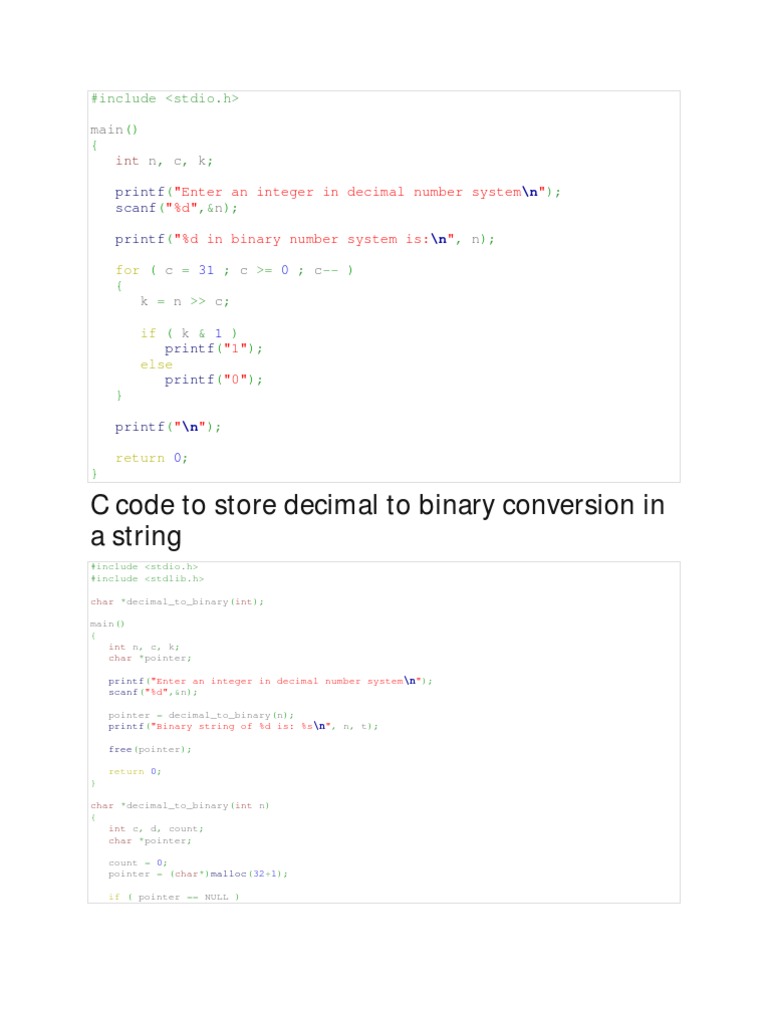 Decimal To Binary And Vice Versa Conversion Pdf Integer Computer 4462