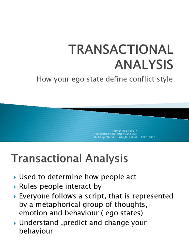 Conflict Management Tool-Transactional Analysis | PDF | Interpersonal Relationships ...