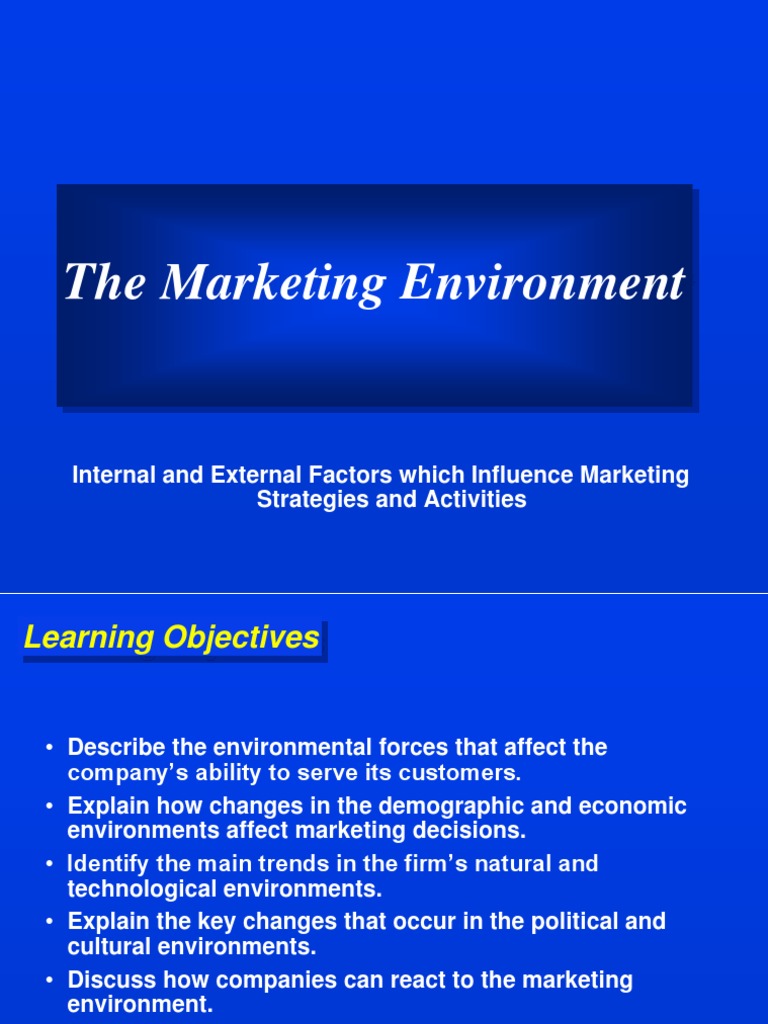 The Marketing Environment: Internal and External Factors Which ...
