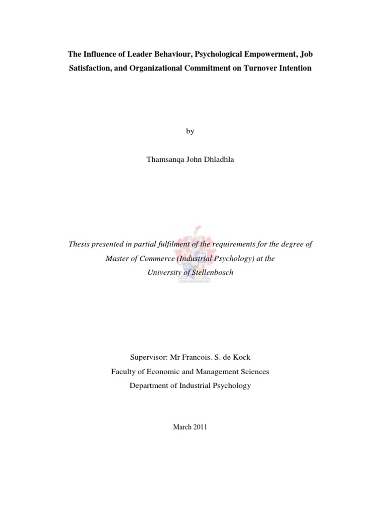 5 Item Likert Scale. JDI.. | PDF | Turnover (Employment) | Leadership