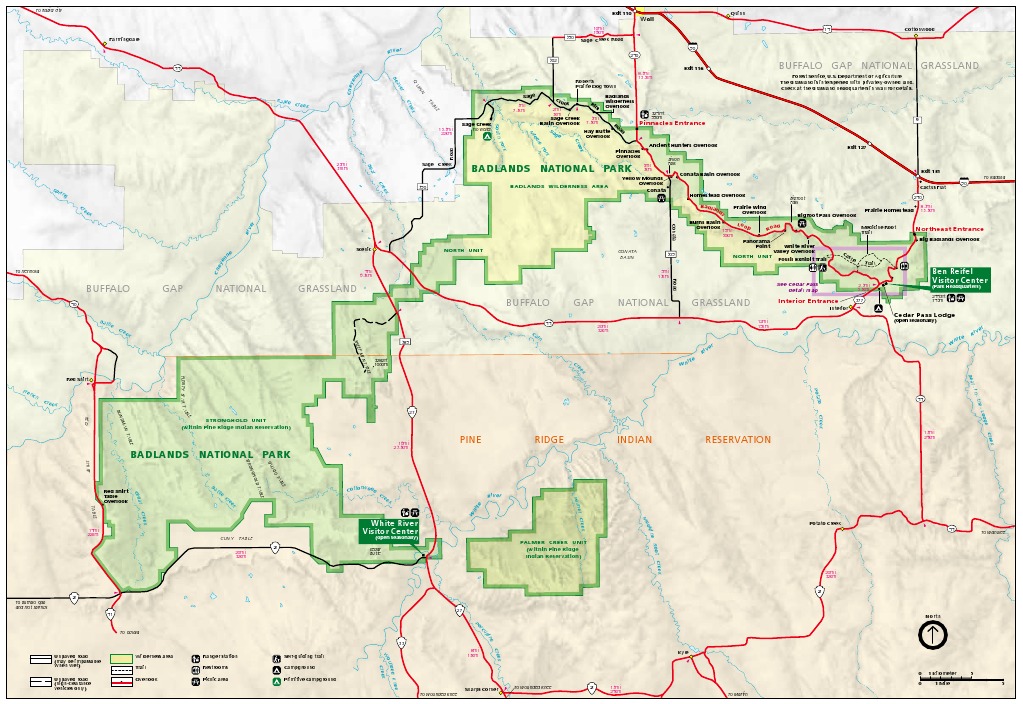 Official Badlands National Park Map | PDF | Leisure | Nature