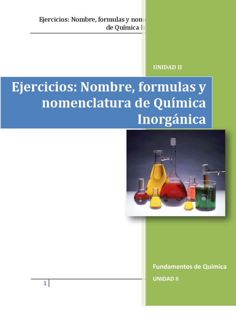 Ejercicios Unidad II Quimica Inorganica Resueltos | PDF | Hidróxido | Metales de transición