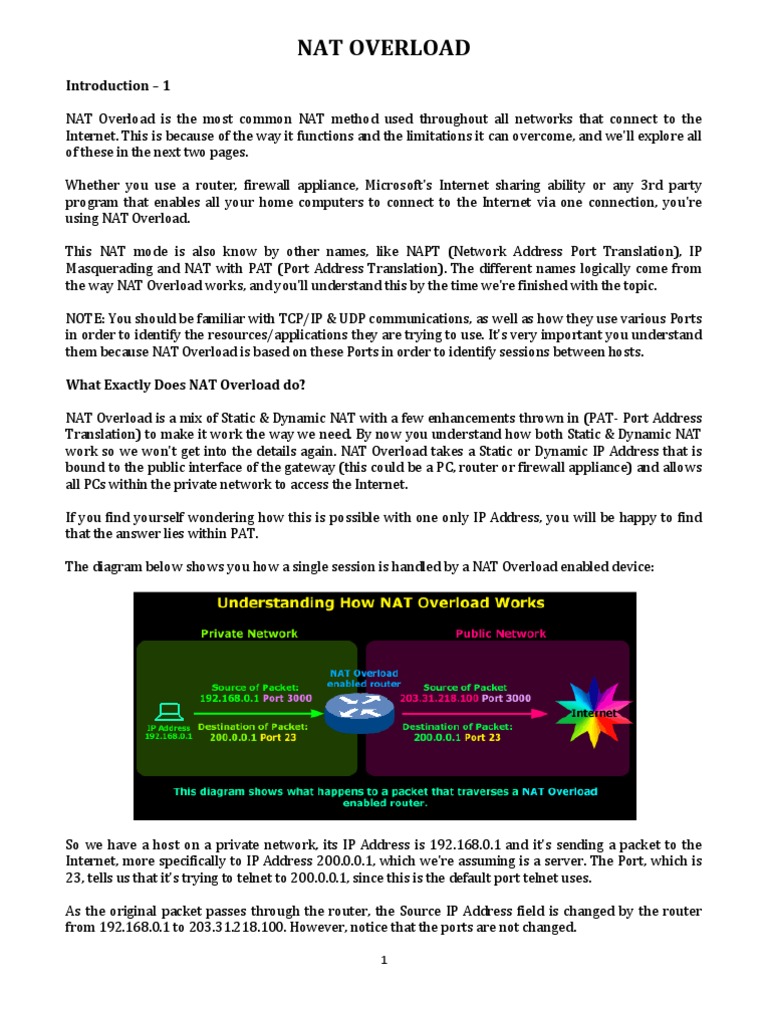 Cisco NAT OVERLOAD PDF | PDF | Router (Computing) | Ip Address